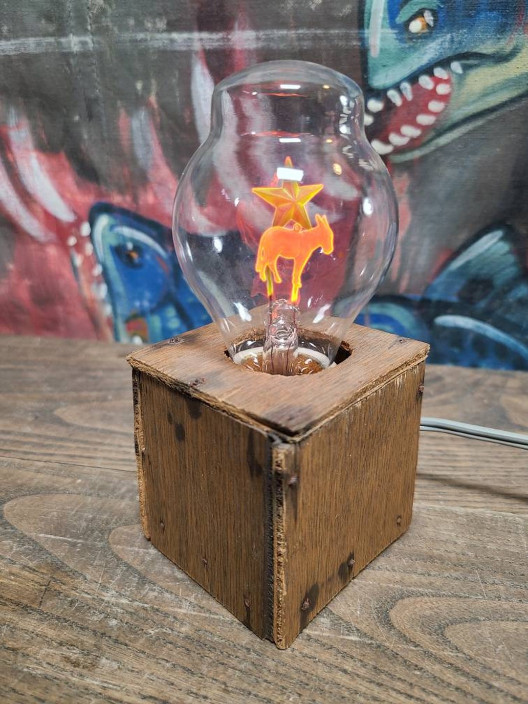 Vintage Orange Democratic Donkey Neon Glow Light Bulb for Home Shrine ...
