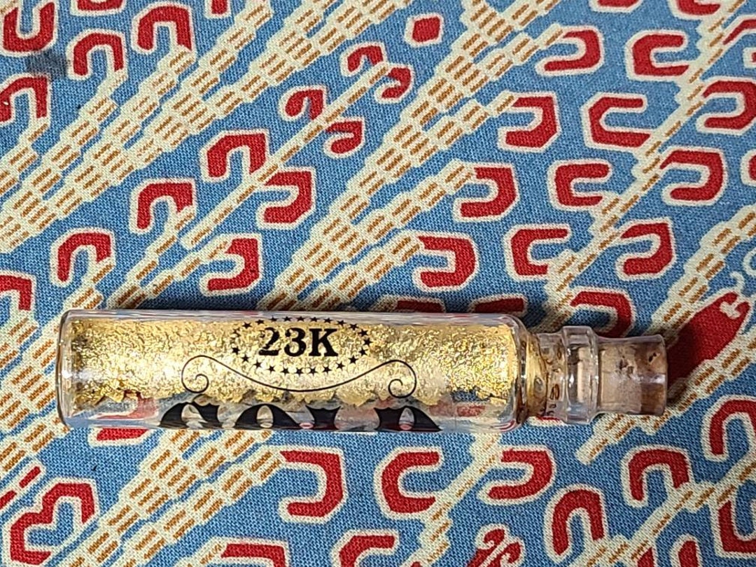Vintage Gold Rush Souvenir 23k 971 Pure Gold Flakes in Sealed Glass ...