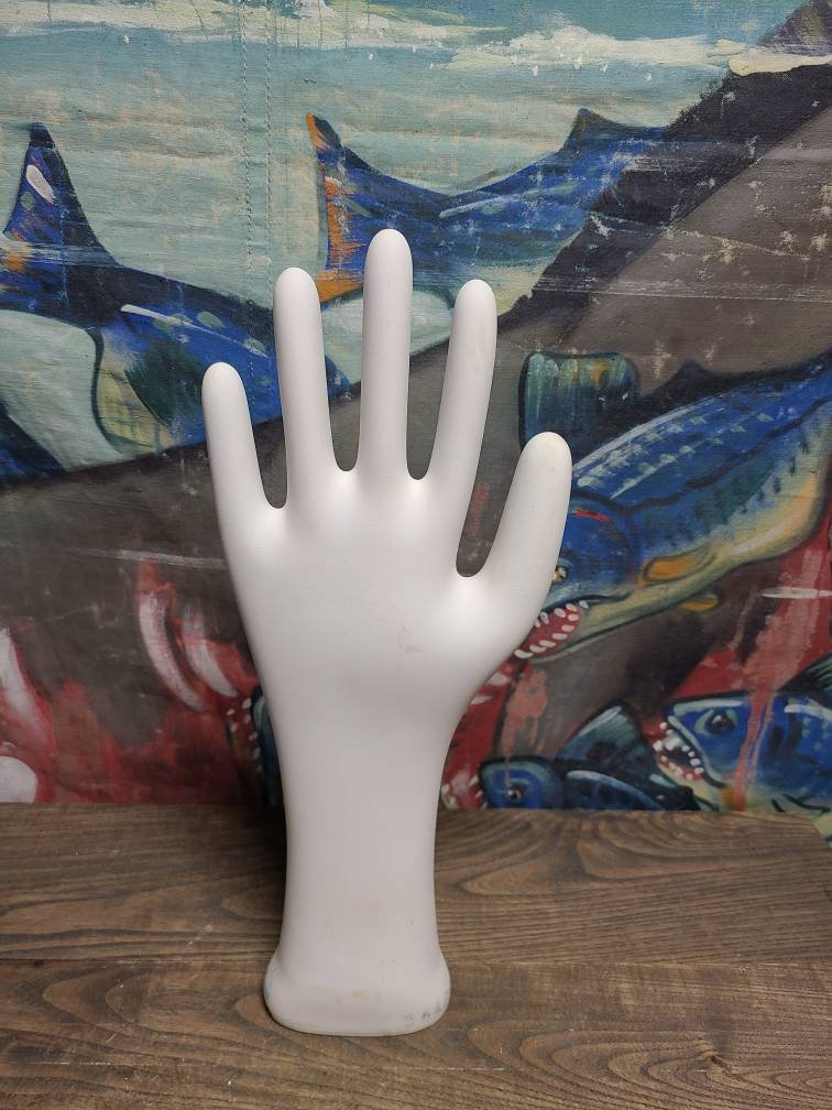 Vintage Industrial Style Factory Porcelain White Glove Hand Mold ...