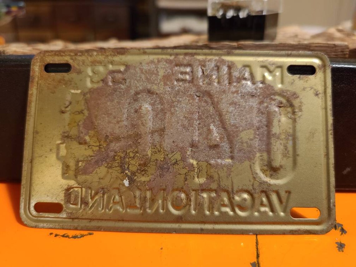 Vintage 1953 Mini Automobile Tin License Plate Maine ME - Etsy