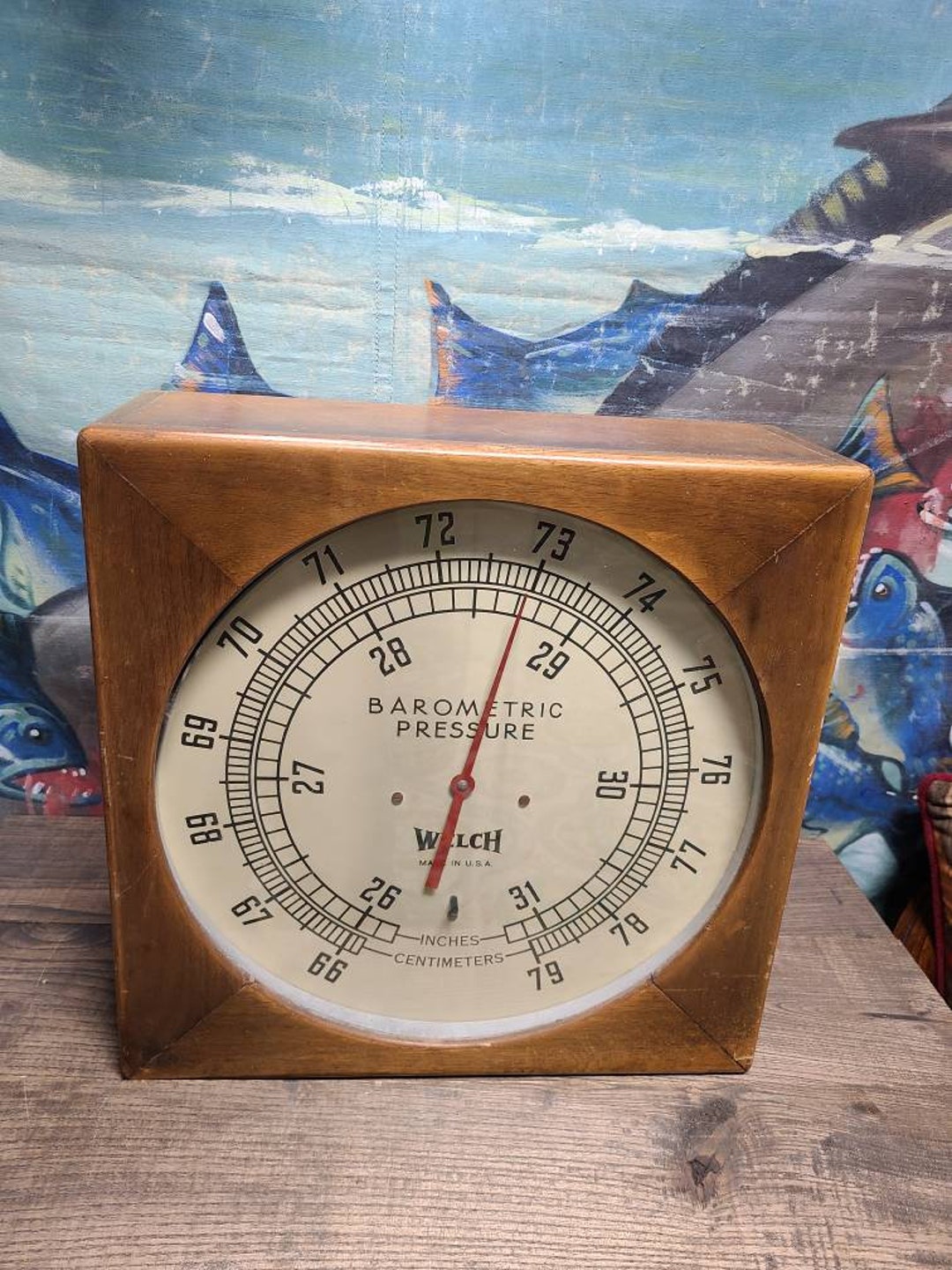 Rare Large Antique Welch Barometric Pressure Meter in Wooden Case - Etsy