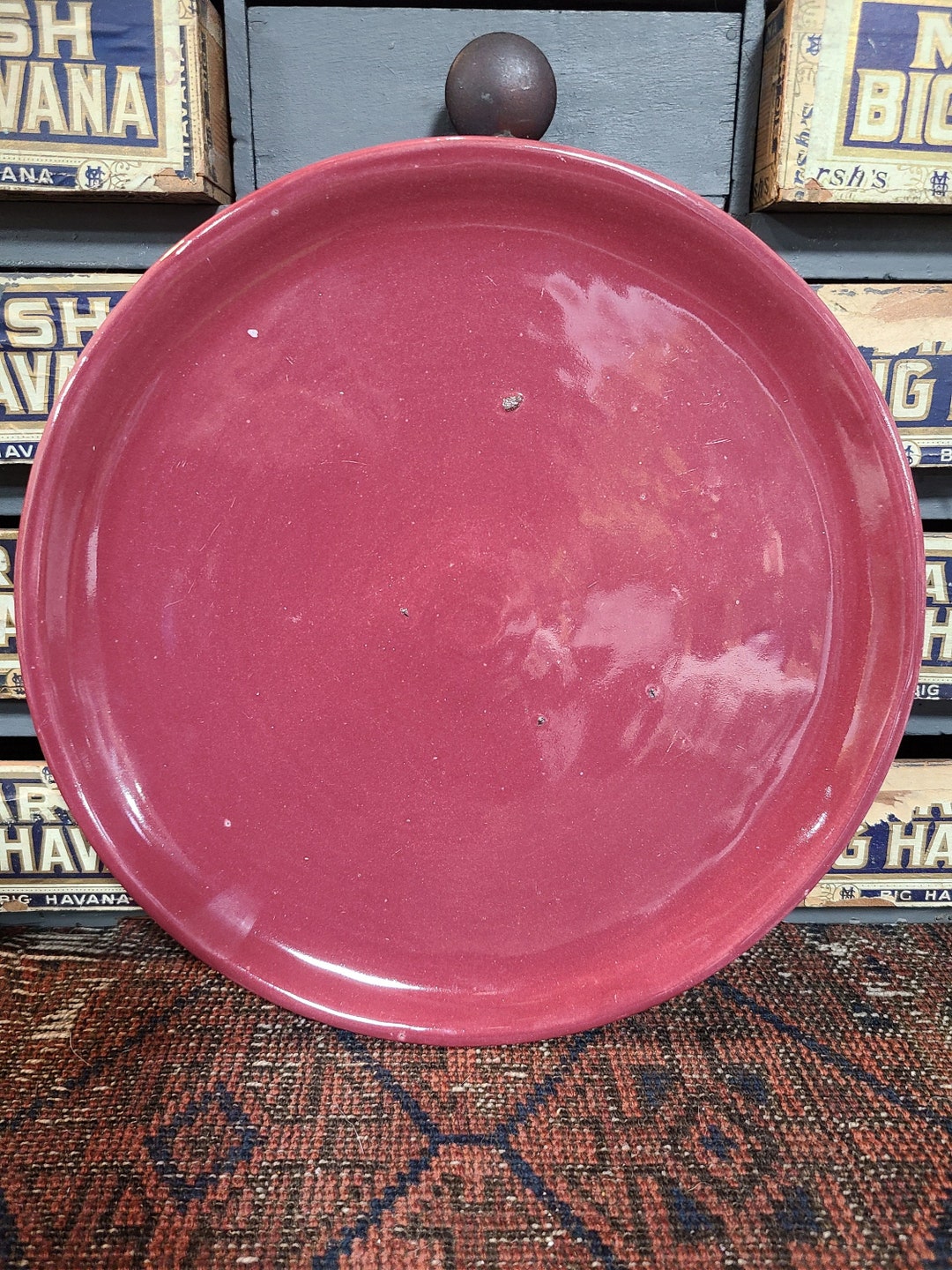 Vintage Beautiful Bybee Deep Red Oxblood Pottery Primitive Kentucky ...