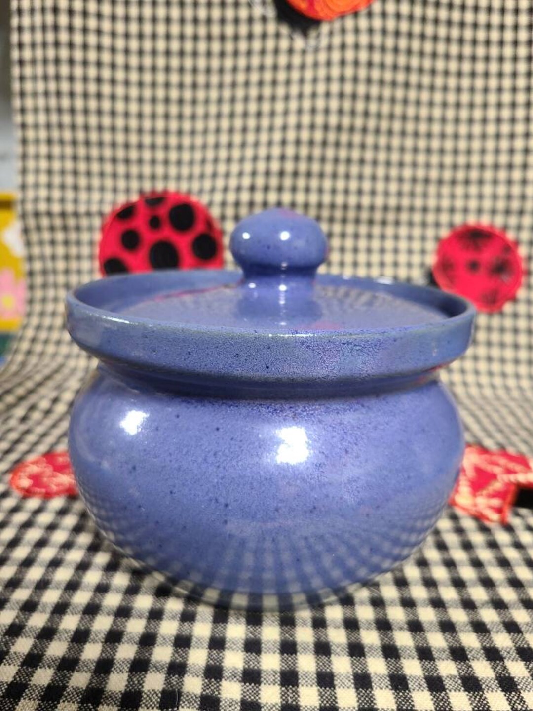 Vintage Beautiful Blue Speckled Glazed Bybee Primitive Kentucky Pottery ...