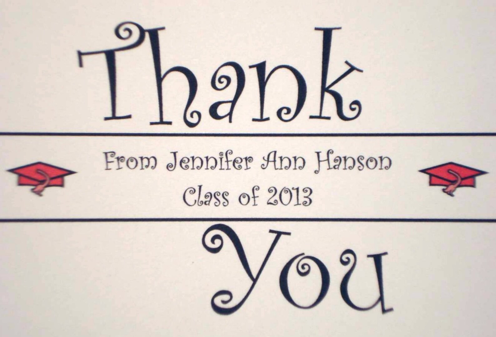 50 Personalized Graduation Note Cards, Stationery for Thank You Notes ...
