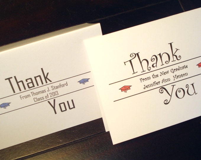 50 Personalized Graduation Note Cards, Stationery for Thank You Notes ...