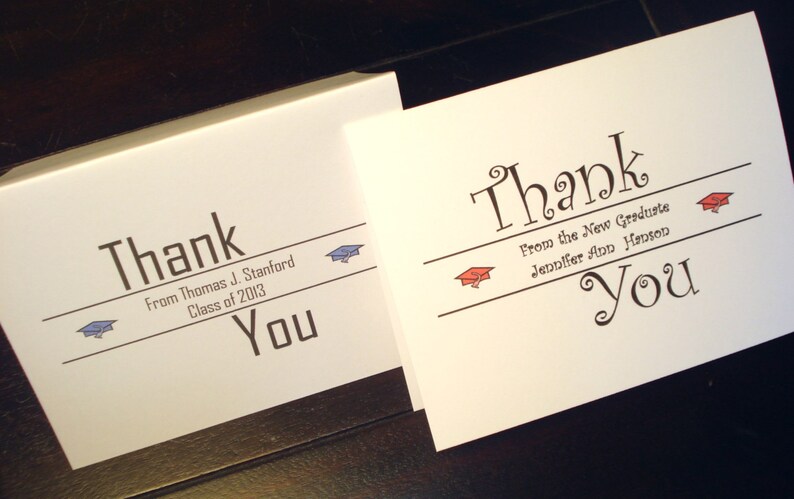 50 Personalized Graduation Note Cards, Stationery for Thank You Notes ...