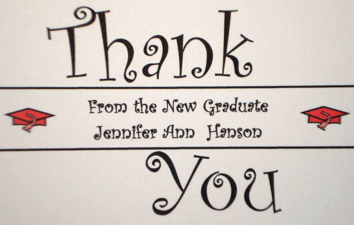 50 Personalized Graduation Note Cards, Stationery for Thank You Notes ...
