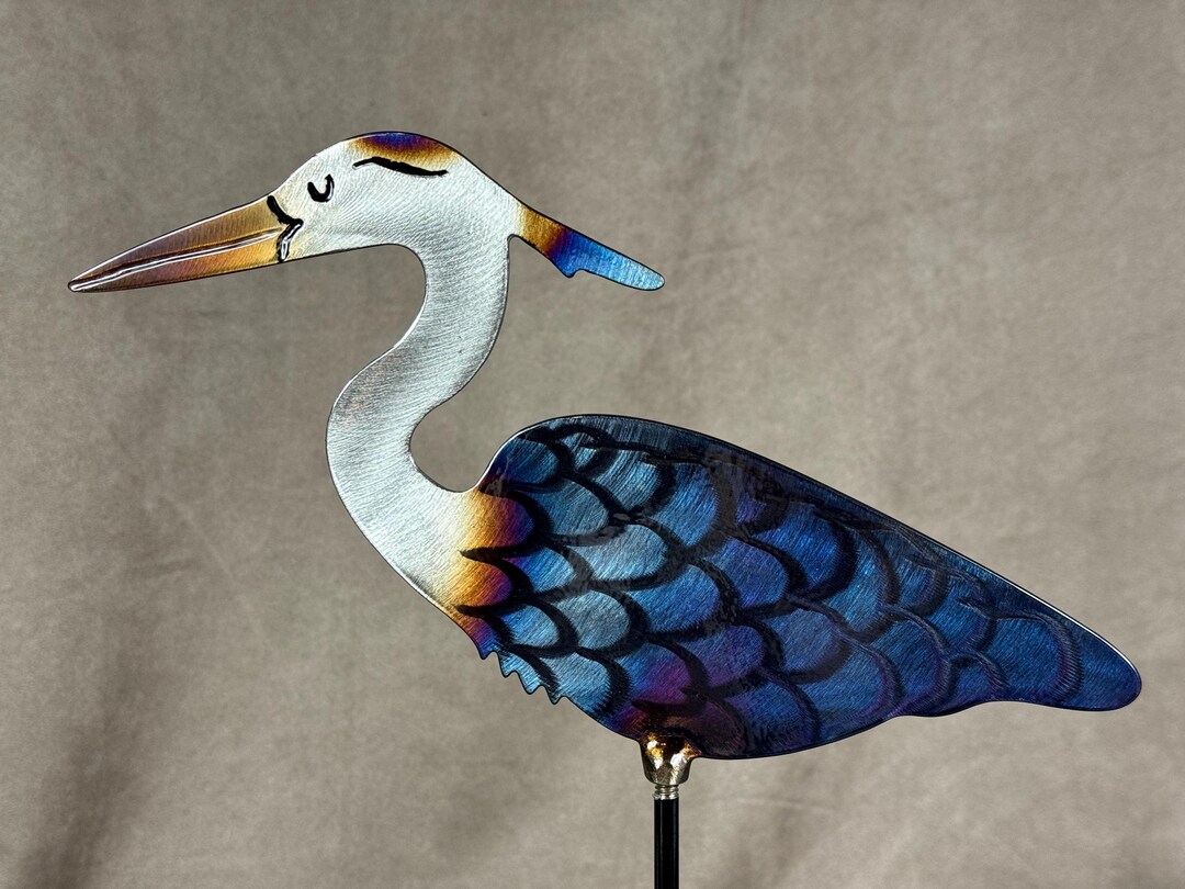 Small Great Blue Heron Lawn Stake - Etsy