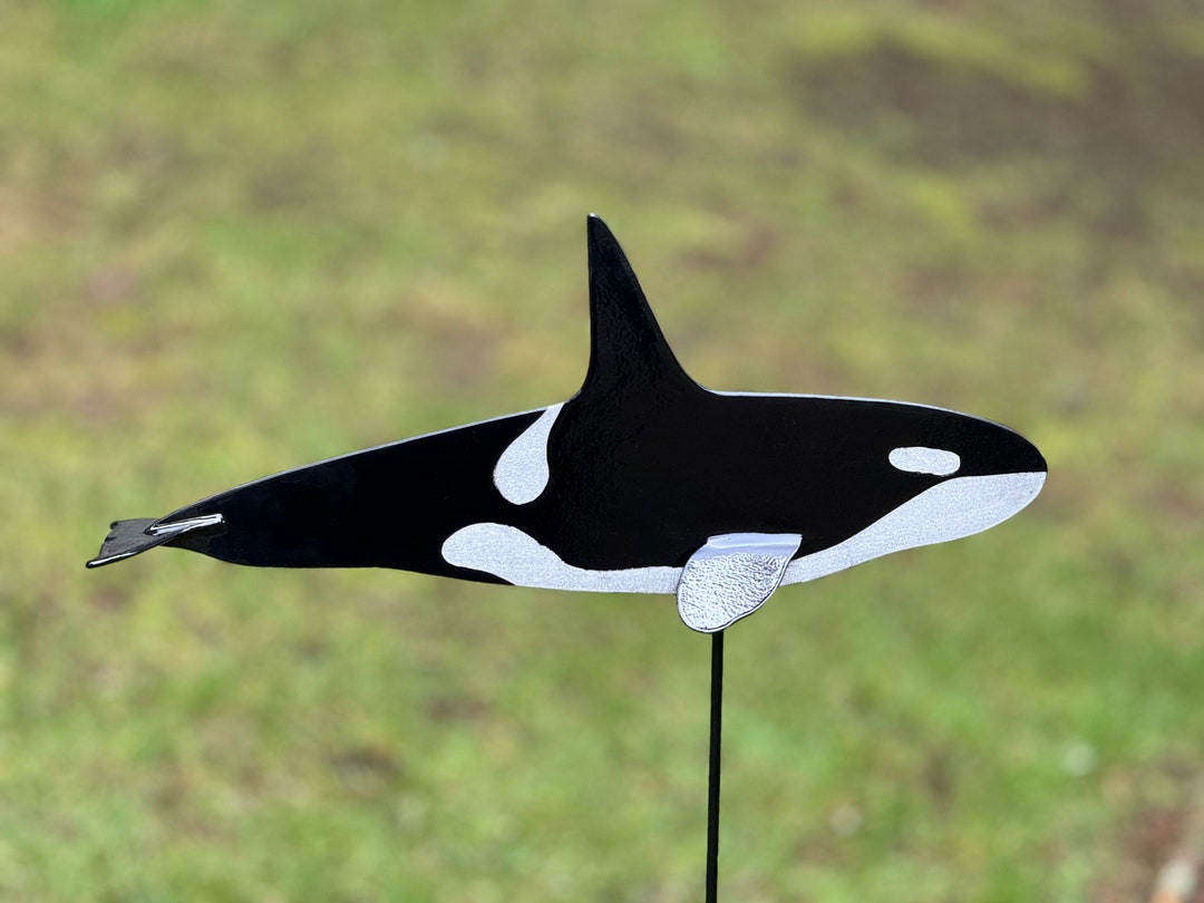 Metal Orca Killer Whale Sculpture Lawn Stake - Etsy