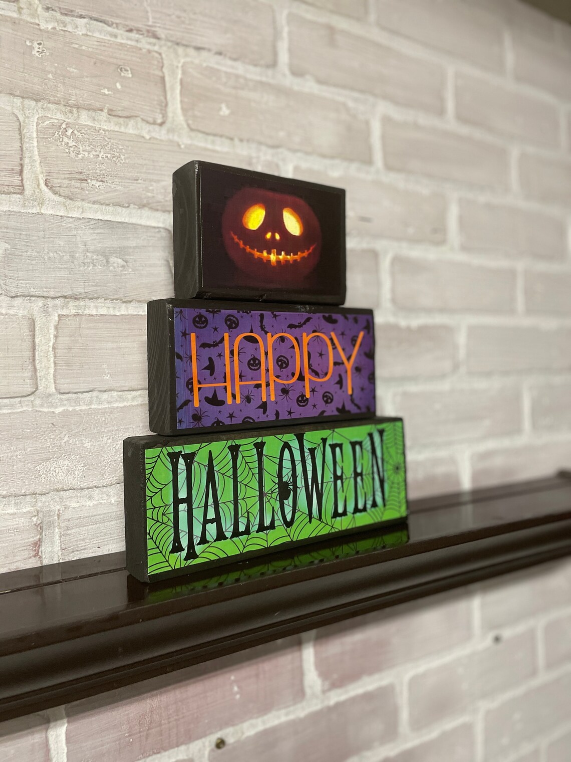Halloween and Fall Reversible Blocks, Halloween Decorations, Fall Decor ...