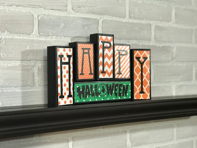 Happy Halloween Block Set, Happy Thanksgiving, Merry Christmas ...