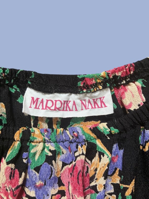 90’s Marrika Nakk Floral Print Rayon Mini-Dress with … - Gem