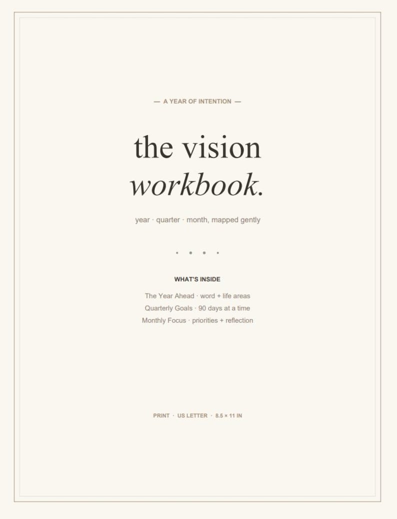 Goal Setting Workbook Printable, Vision Board PDF, Year Planner ...