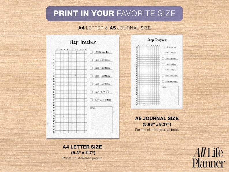Step Tracker Printable | Daily Walking Log PDF | Year in Pixels Fitness ...
