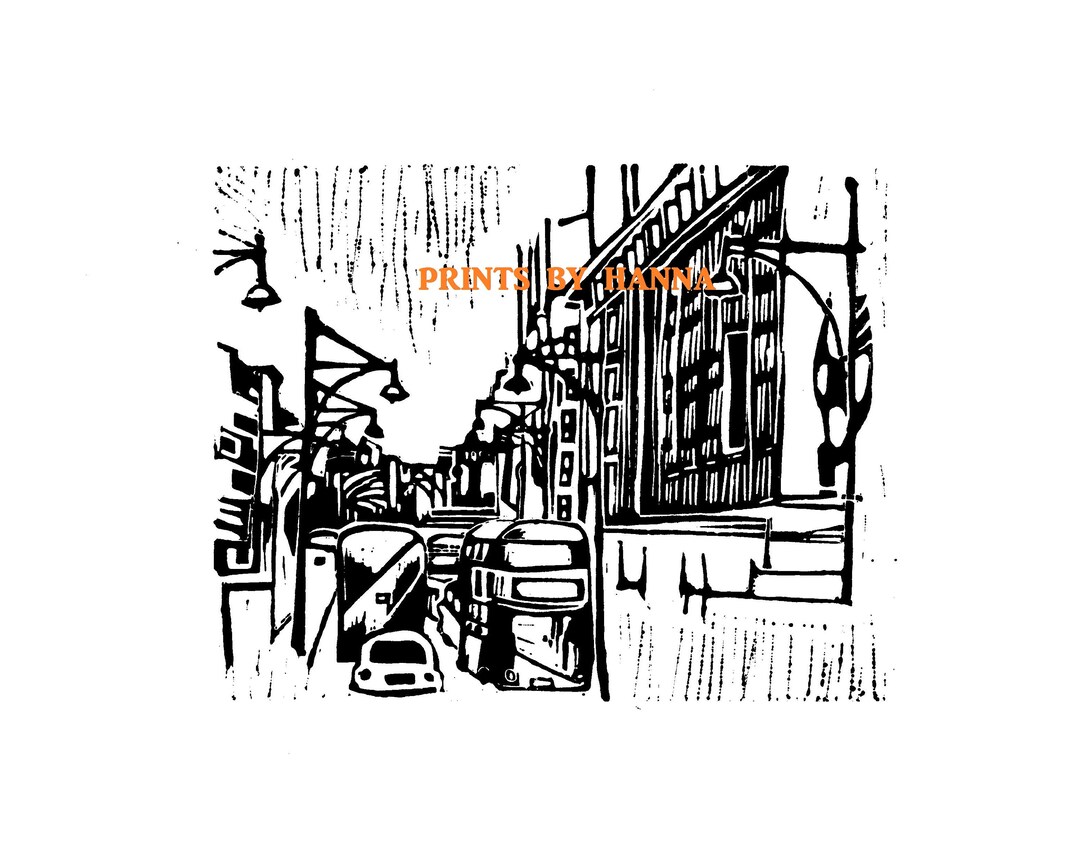 Landmarks of London, UK, Lino Print - Etsy