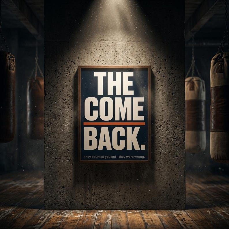 Motivational Wall Art the Come Back Framed Poster Inspirational Quote ...