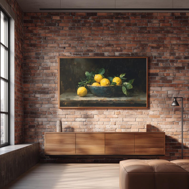 Vintage Lemon Still Life Oil Painting, 19th Century Impasto Art ...