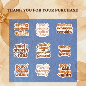 Retro Affirmation Stickers | Mental Health, Self Care Digital Pngs ...