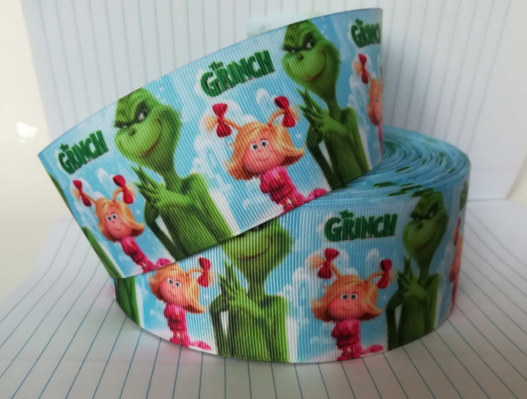 1 Yard GROSGRAIN Ribbon Grinch Ribbon 2 Inch(50mm) Christmas Ribbon Dr ...