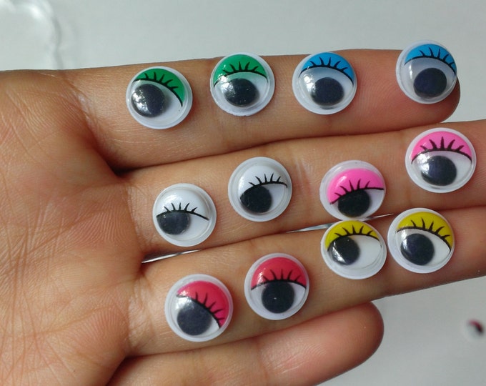 New 10mm Mix Color Eyelashes Wiggly Wobbly Googly Eyes - Etsy