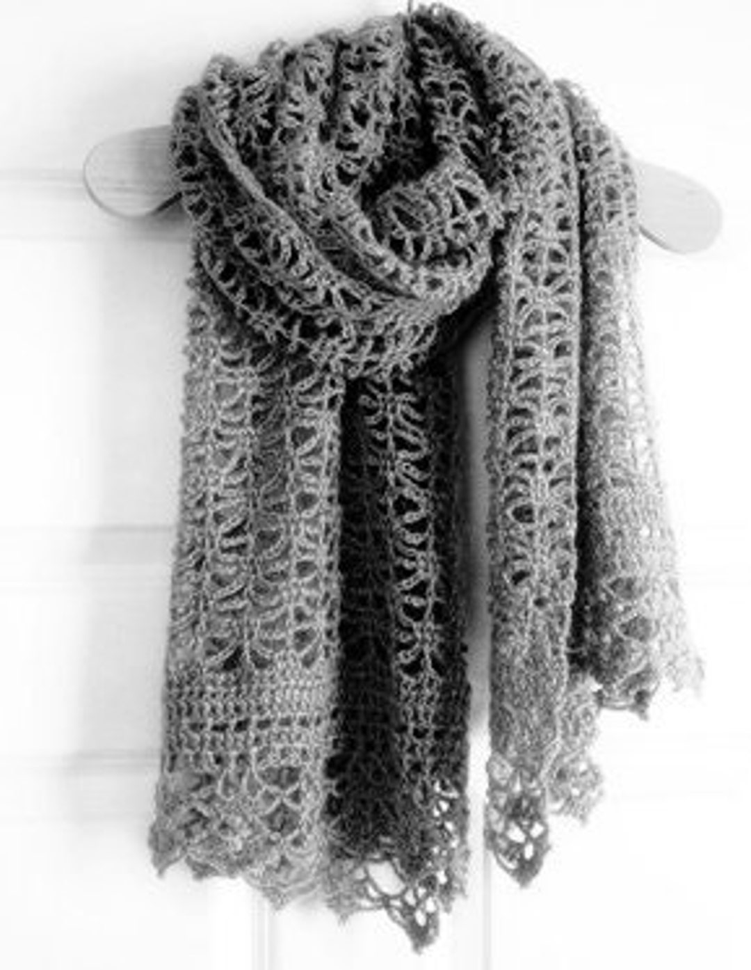 Crochet Pattern Pdf- Lacy Crochet Shawl, Crochet Scarf Pattern, PDF ...