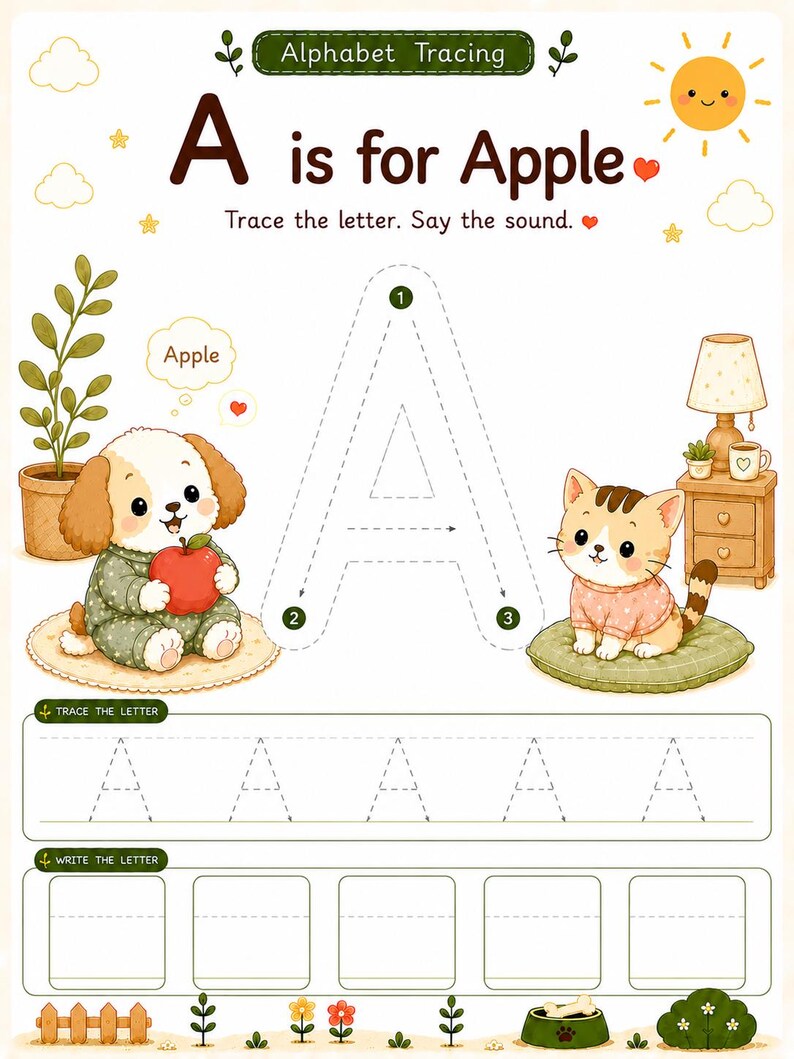 Uppercase Alphabet Tracing Worksheets A-Z , Preschool Printable (A4/US ...