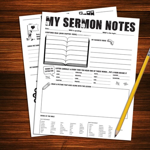 Sermon Notes for Kids. Preschool. PDF Printable. Instant - Etsy