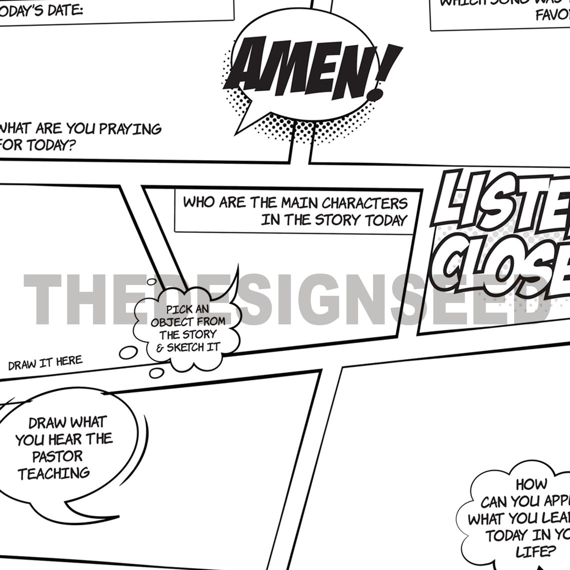 Children's SUPER Sermon Notes. PDF Printable. Worksheets. - Etsy