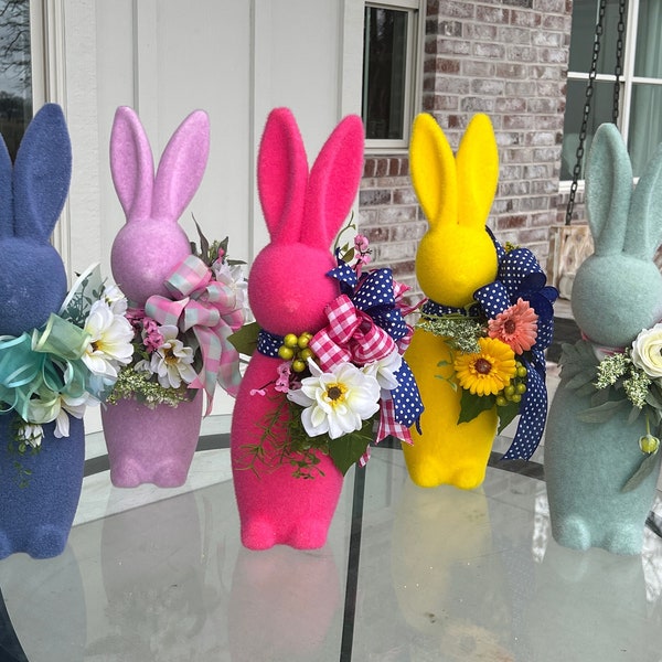 Flocked Bunny - Etsy