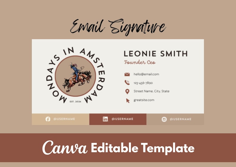 Simple Email Signature Template - Etsy