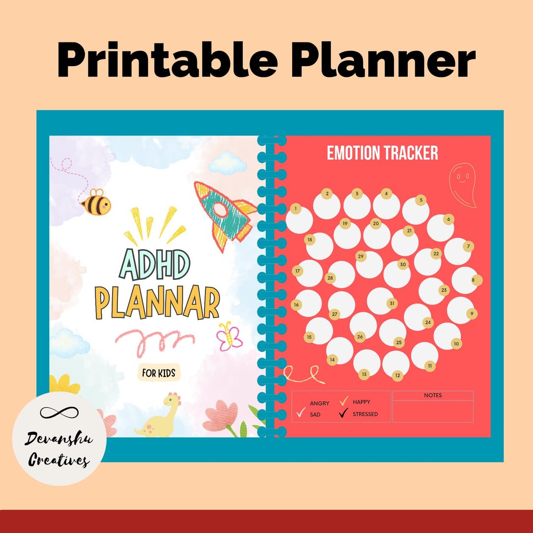 ADHD Kids Planner: Undated Daily, Weekly, Monthly Schedule Tracker ...
