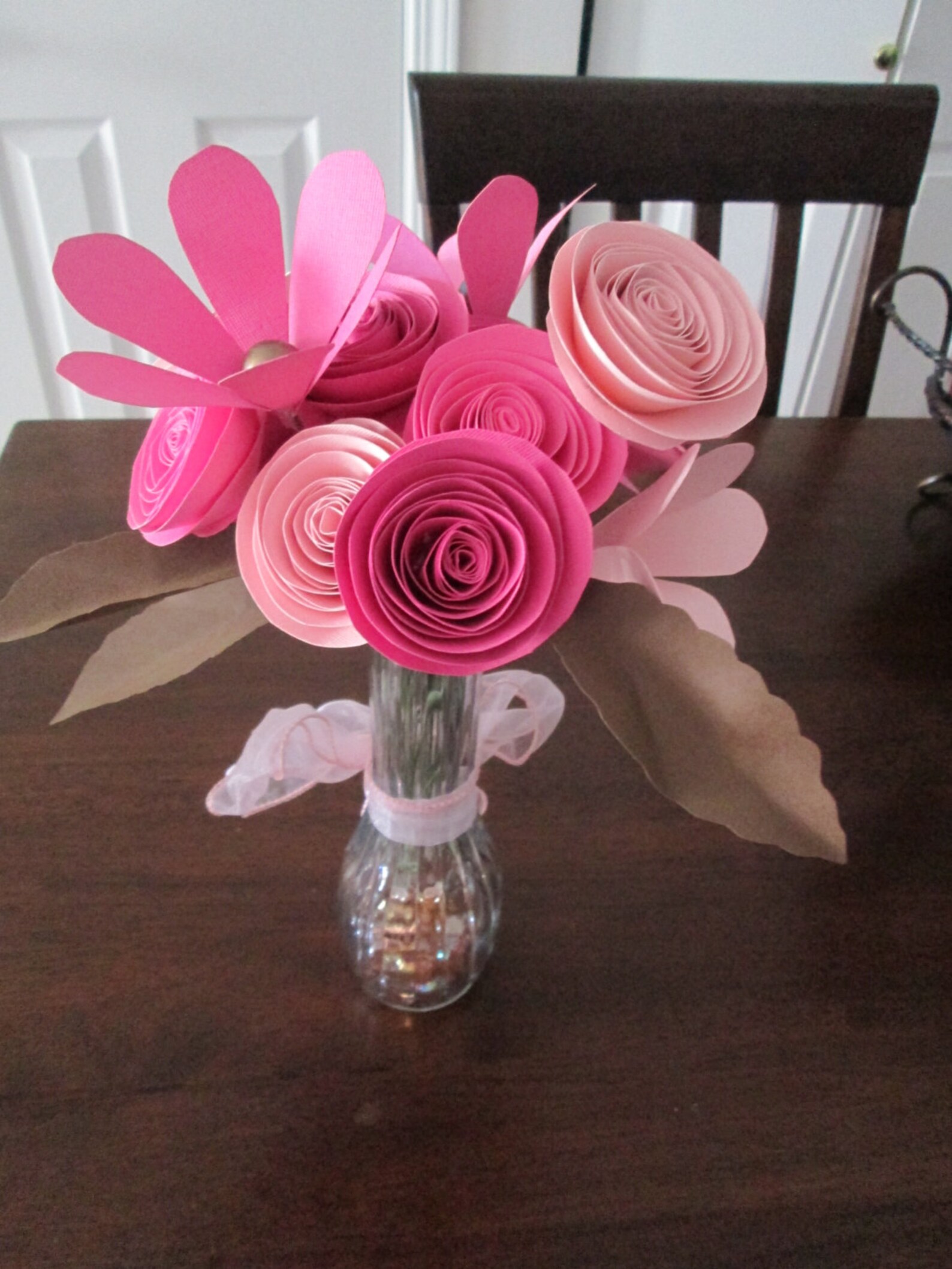 Shades of Pink Paper Flower Arrangement - Etsy