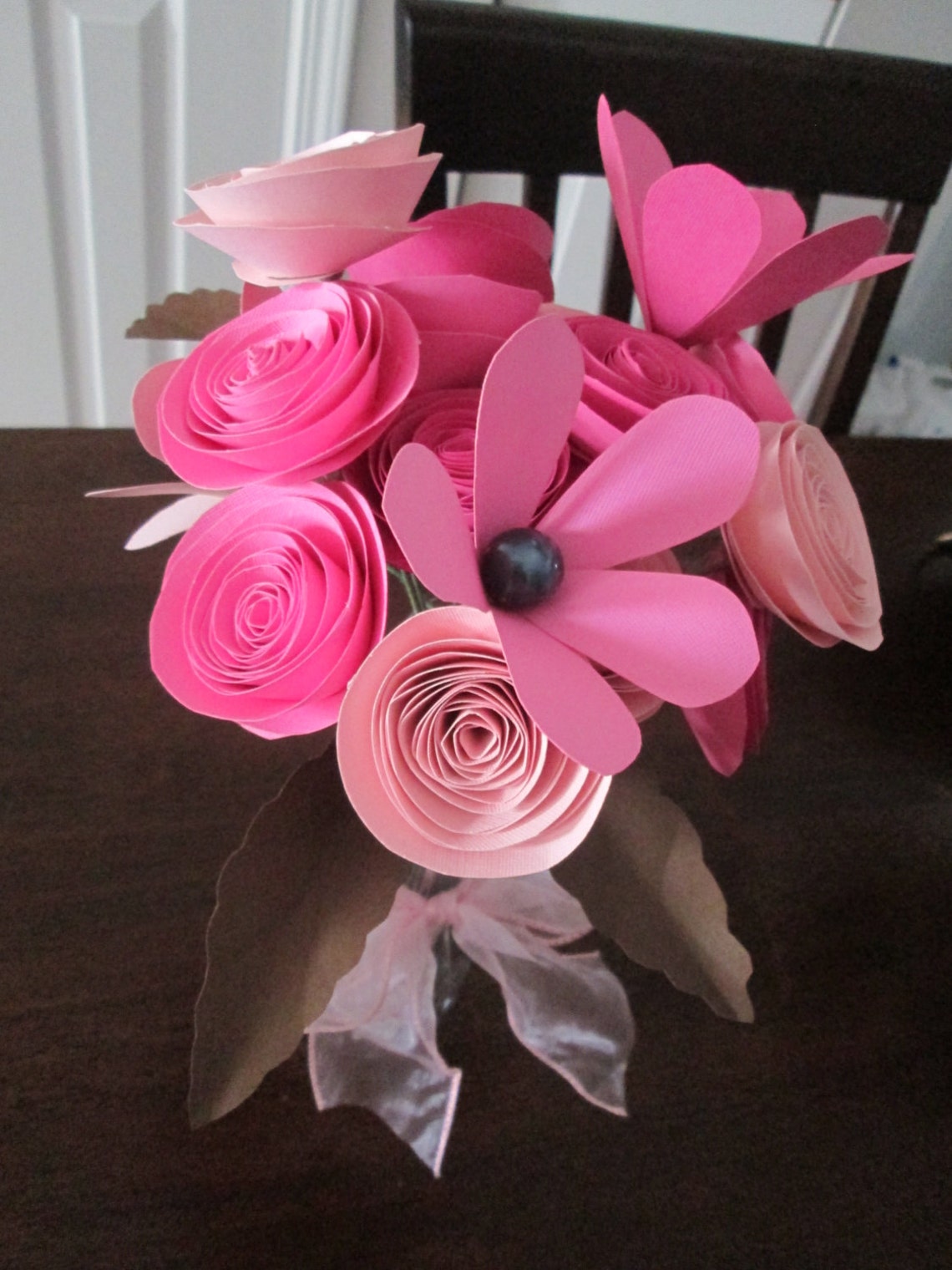 Shades of Pink Paper Flower Arrangement - Etsy