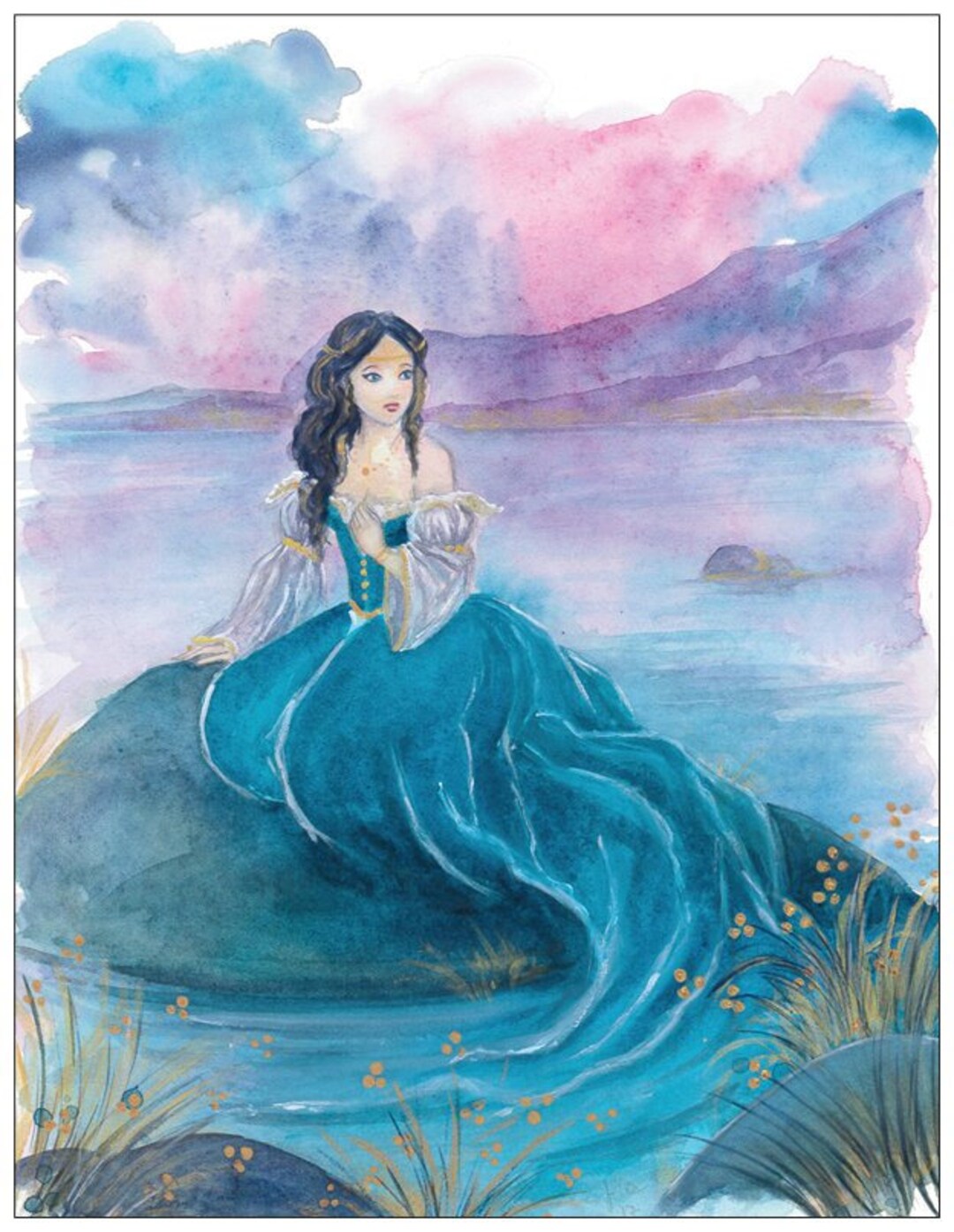 The Lady of Lyn-y-fan Fach Original Watercolour - Etsy