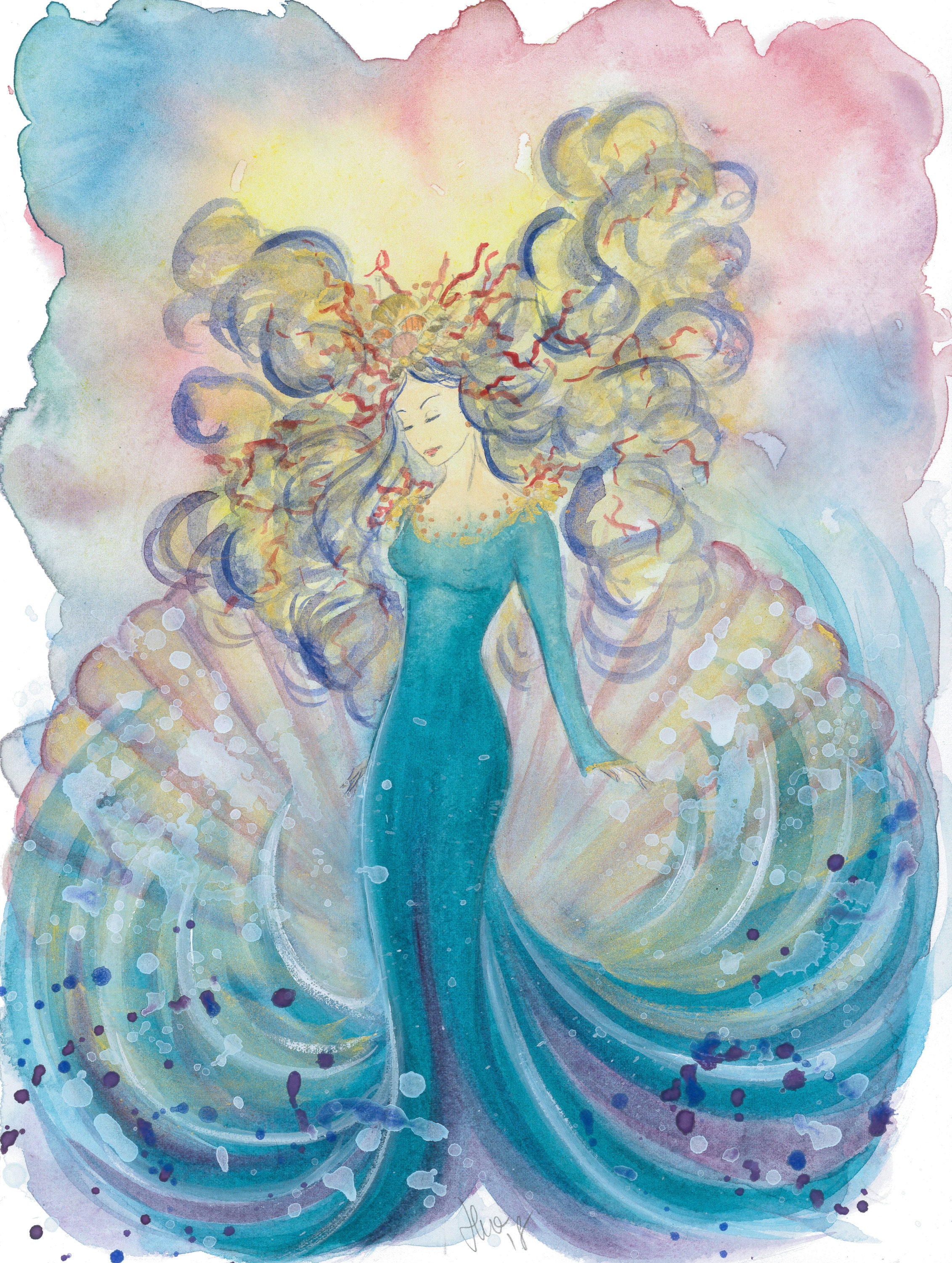 Art & Collectibles Venus original watercolour Watercolor etna.com.pe