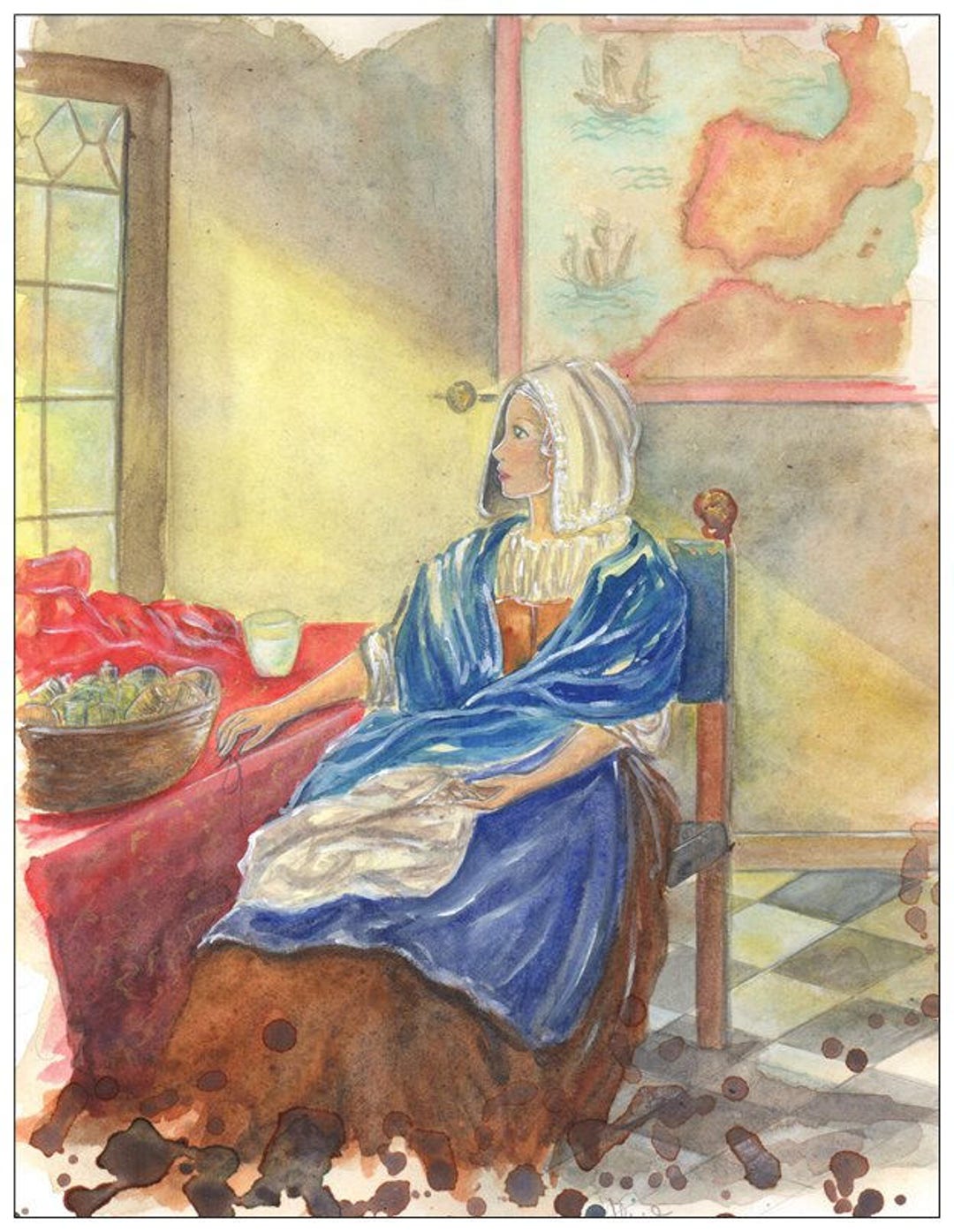 The Girl in Hyacinth Blue - Original Watercolour - Etsy