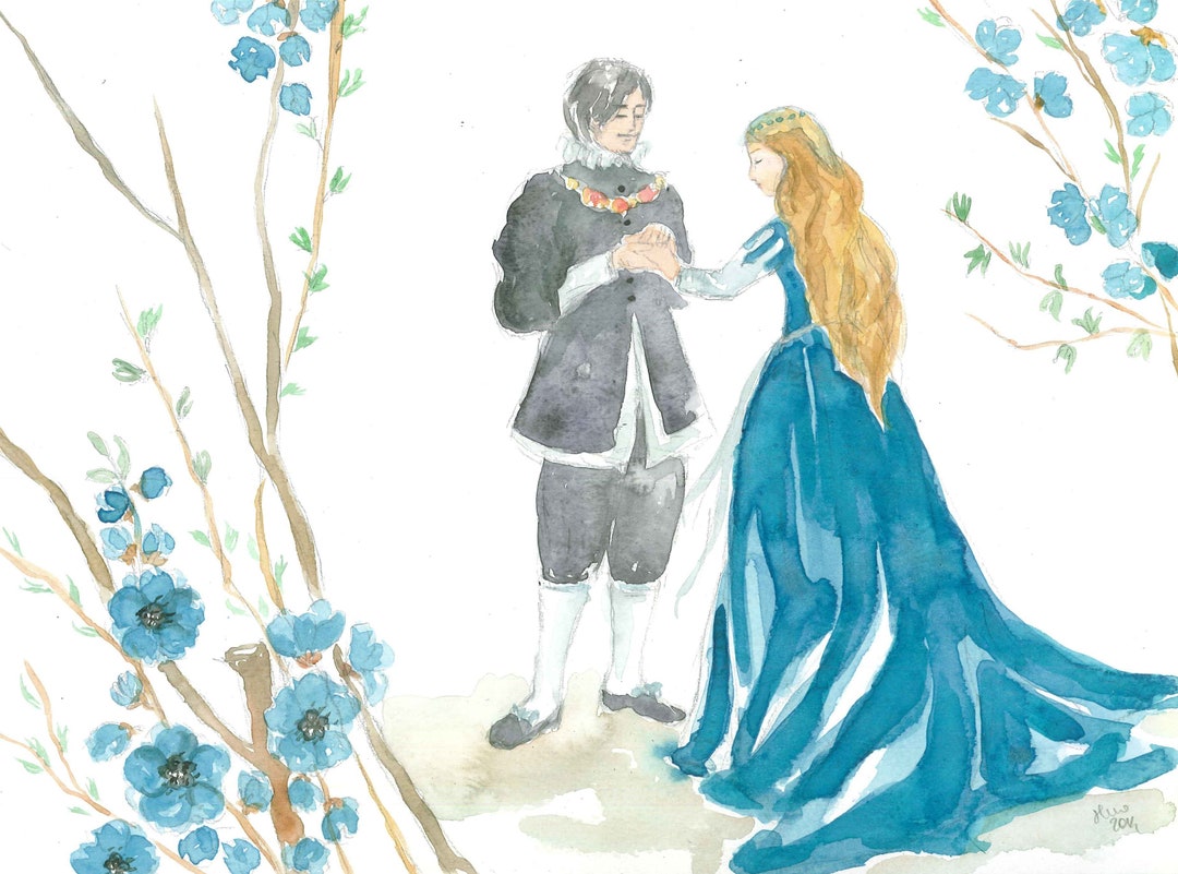 Happily Ever After, Prince and Princess Original Watercolour Painting ...