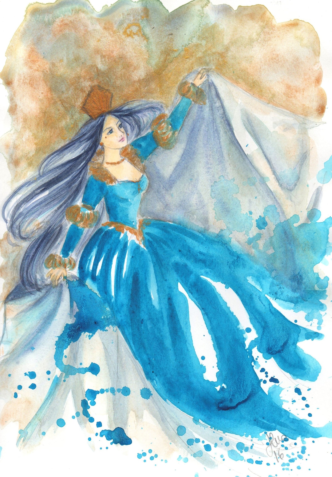 The Enchanted Princess- Original Watercolour - Etsy