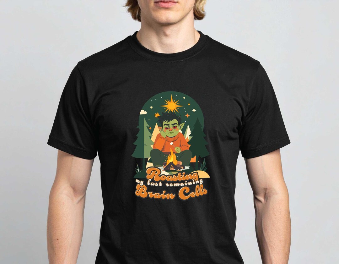 Retro Camping Goblin SVG – Unimpressed Marshmallow Roaster (digital ...