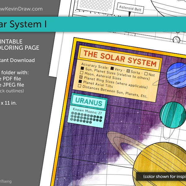 Saturn Coloring Page - Etsy