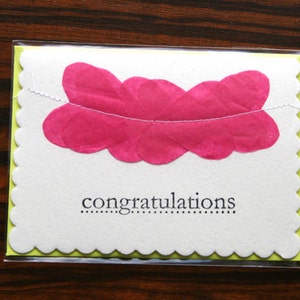 Handmade Congratulations Card (blank Card) Wispy Hot Pink Fuchsia Hearts Flutter Design - Etsy