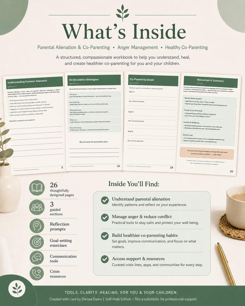 High-conflict Co-parenting Workbook PDF, Parental Alienation Worksheets ...