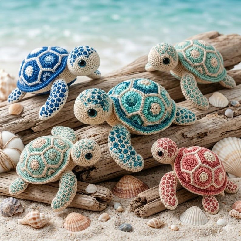 Sea Turtle Crochet Pattern PDF | Granny Square Amigurumi | Coastal ...