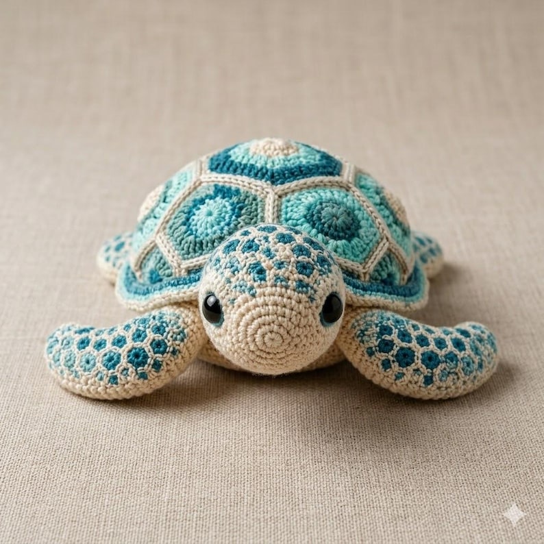 Sea Turtle Crochet Pattern PDF | Granny Square Amigurumi | Coastal ...