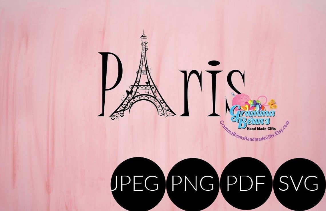Paris SVG Pdf Png and Jpeg - Etsy