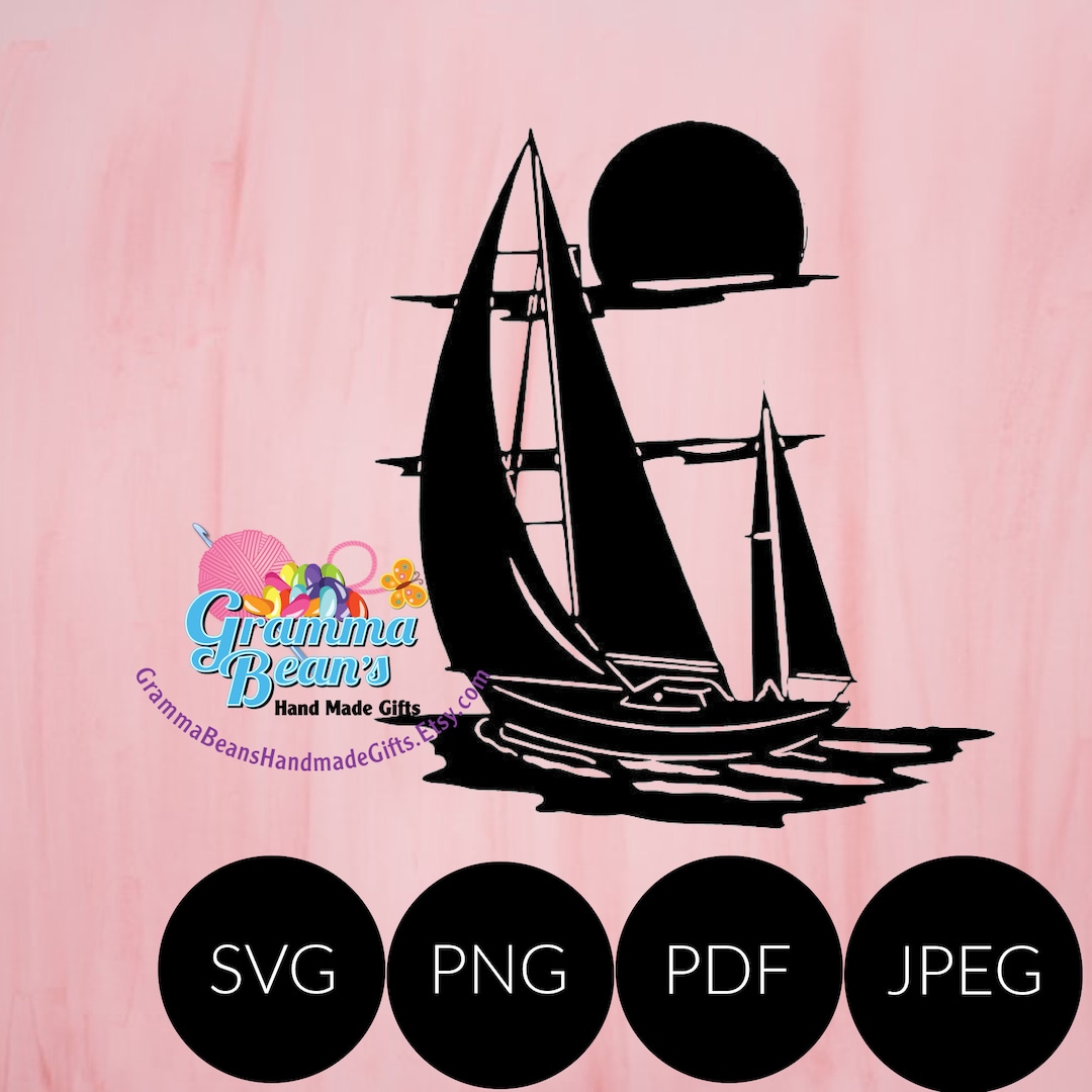 Sailboat and Sunset SVG, Pdf, Png, and Jpeg - Etsy