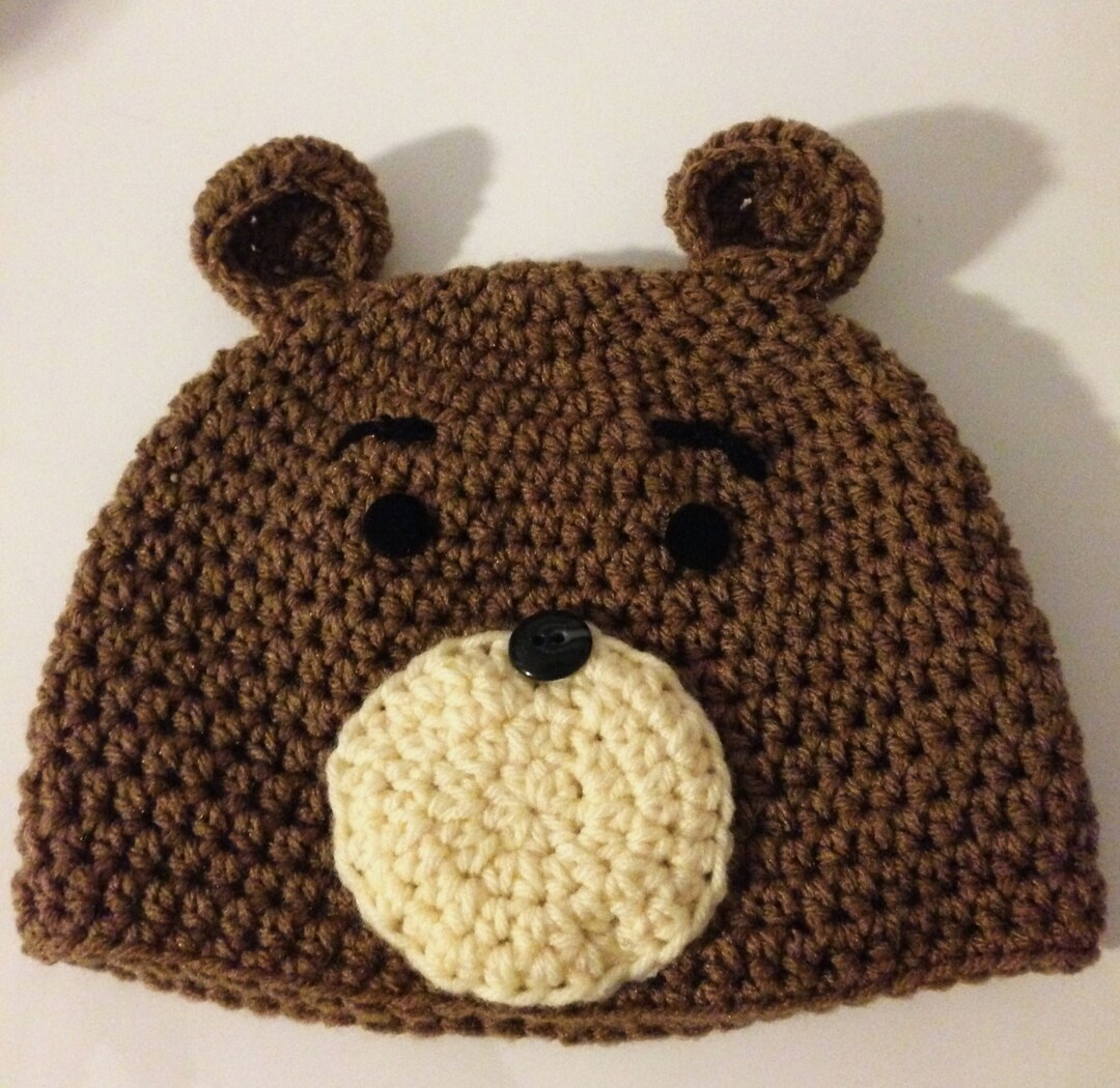 TED E. Bear Crochet Hat Pattern - Etsy