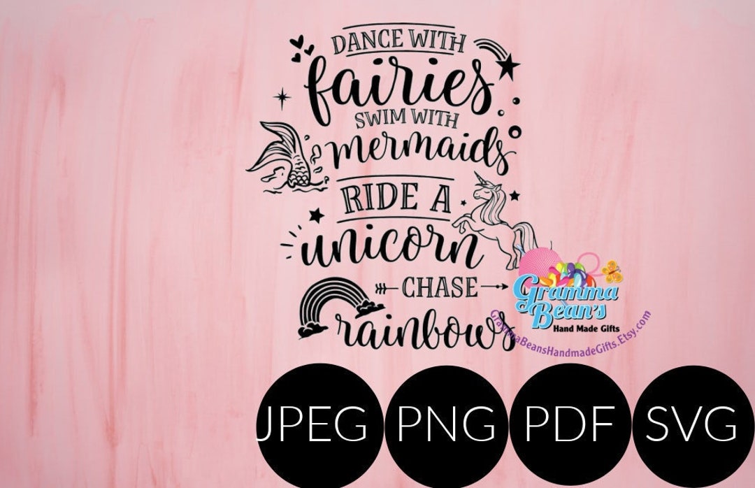 Fairies, Mermaids and Unicorns SVG, Pdf, Png and Jpeg - Etsy