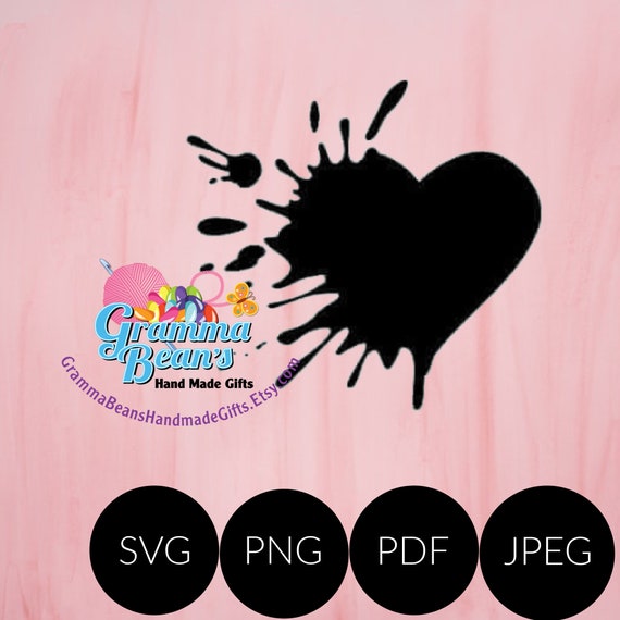 Heart Splat SVG Pdf Png and Jpeg - Etsy