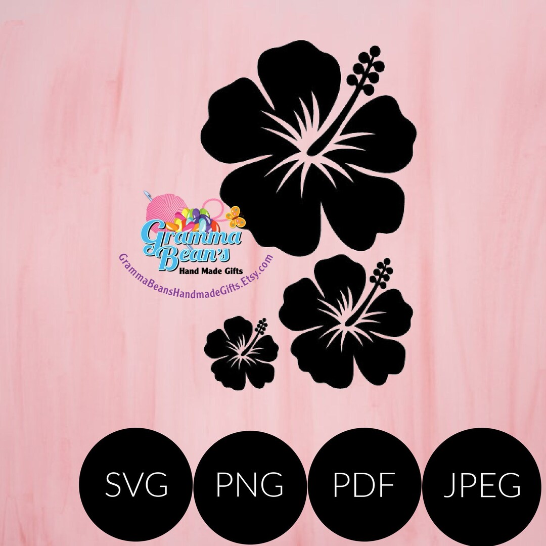 Hibiscus SVG, Pdf, Png, and Jpeg - Etsy